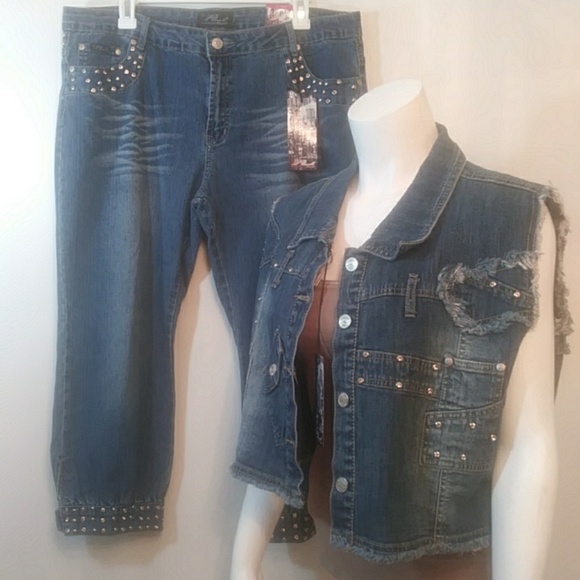 Platinum Plush | Pants & Jumpsuits | Denim Sleeveless Blue Jean Jacket ...